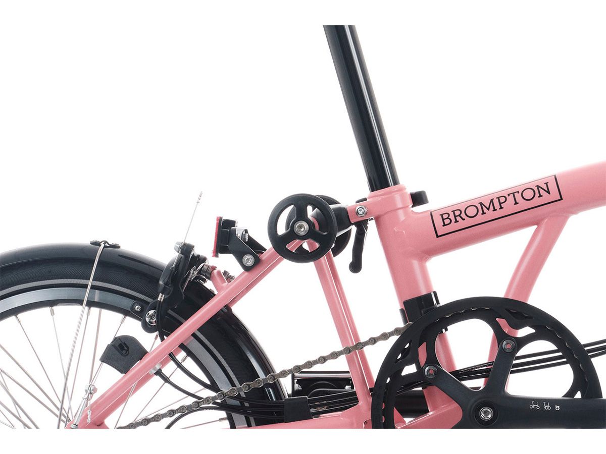 Brompton C Line Explore 2026 Flamingo Pink - 4 speed with Mid handlebar